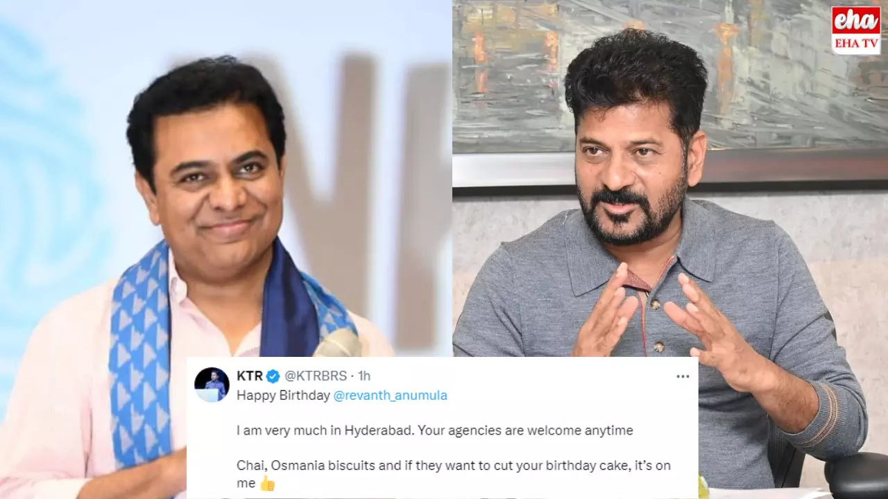 KTR Wishes To Revanth Reddy : హ్యాపీ బర్త్‌ డే రేవంత్.. హైదరాబాద్‌లోనే ...